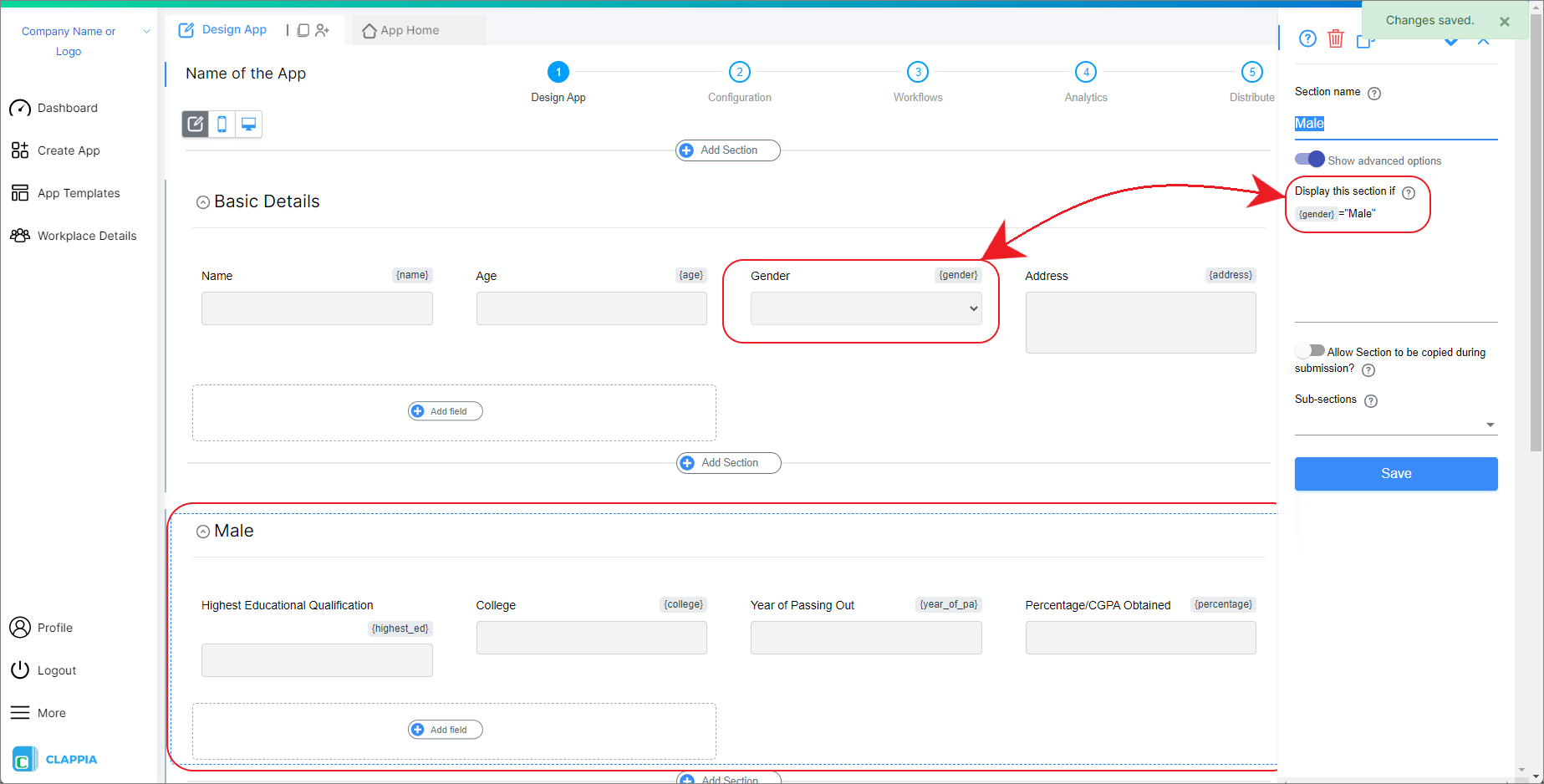 Sections - Basic, Conditional, Copyable